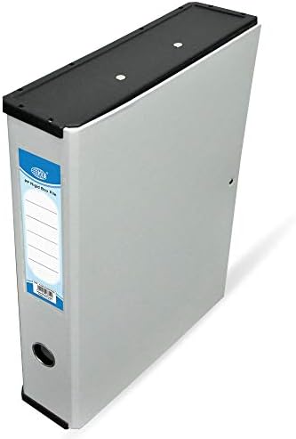 FIS Colored PP Rigid Box File, Grey with Black Plastic Sides, 210 x ...