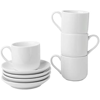 Amazon.com | 4oz. Espresso Cups Set of 4 With Matching Saucers ...