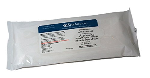 Buy Acta Medical Sterile, Pre-Saturated, 9" x 9" Cleanroom Wipers, (70% ...