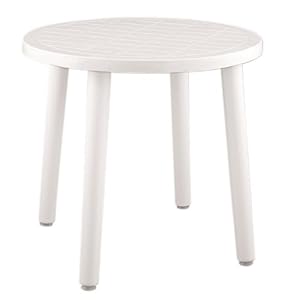 Resol Tossa Outdoor Round Garden Table - White Plastic - 86cm Diameter ...