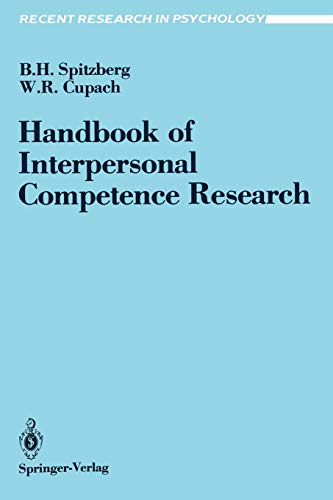 Handbook of Interpersonal Competence Research (Recent Research in ...