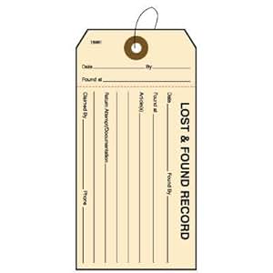 Amazon.com : Lost and Found Tags with Knotted String Attached. Printed ...