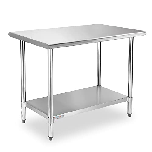 STABLEINK NSF Stainless Steel Table, 24 x 36 Inches Metal Prep & Work ...