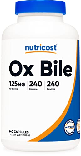 Nutricost Ox Bile Capsules 125mg, 240 Capsules - Non-GMO | Pricepulse