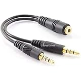 Amazon.com: CablesOnline 3.5mm TRRS Male to Dual TRRS Female Stereo 4 ...