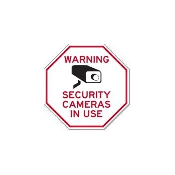 Amazon.com : Warning Security Cameras In Use STOP Signs - 18x18 : Yard ...