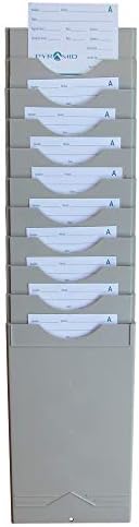 Pyramid Technologies Time Card Rack, 10 Pockets, Plastic, Light Gray ...