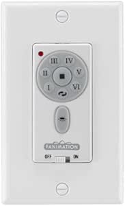 Fanimation TW30WH DC Reversing Fan and Light Wall Control, White Finish ...
