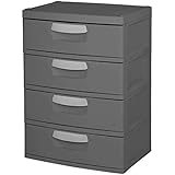 Amazon.com: Sterilite 01748501 4-Drawer Unit with Putty Handles, Light ...
