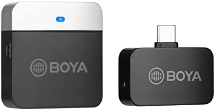 BOYA BY-M1LV-U 2.4GHz Wireless Microphone System Transmitter + Receiver ...