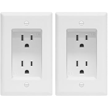 Leviton 688-W 15 Amp, 125 Volt, 1 Gang Recessed Single Receptacle ...