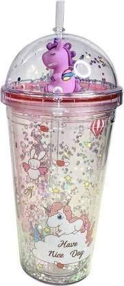 Amraz Unicorn The Little Angels Transparent Sipper/Water Bottle/Tumbler ...