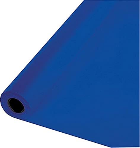 Creative Converting 100' x 40" Cobalt Blue Plastic Banquet Table Cover ...