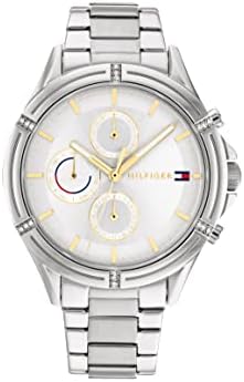 TOMMY HILFIGER ARIANA WOMEN's SILVER WHITE DIAL, STAINLESS STEEL WATCH ...