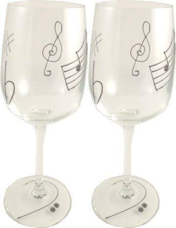 Musical Notes Gift Wine Glasses 1 pair: Amazon.co.uk: Kitchen & Home
