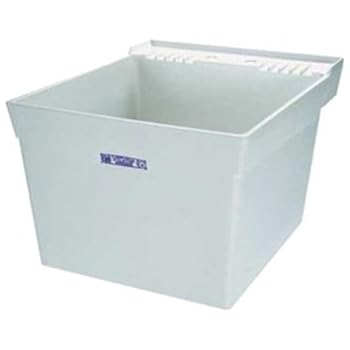 Mustee 17W Utilatub Laundry Tub Wall Mount, 23.5-Inch x 23-Inch, White ...
