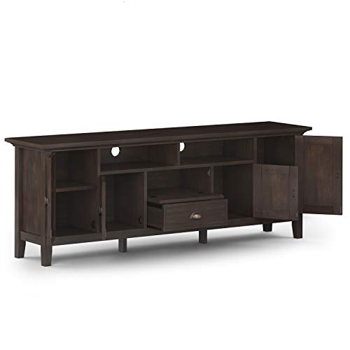 SIMPLIHOME Redmond SOLID WOOD Universal TV Media Stand, 72 inch Wide ...