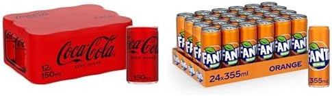 Coca-Cola Zero 150ml Can - pack of 12 + Fanta Orange, Can 355ml, pack ...