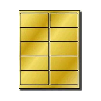 Amazon.com : 200 Label Outfitters 4" x 2" Metallic Gold Foil Laser ...