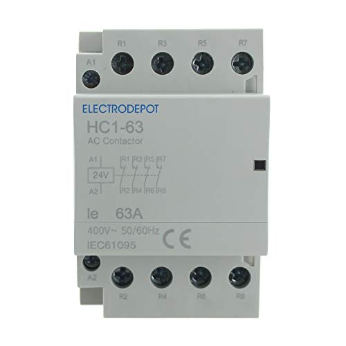 Electrodepot 63 Amp 4 Pole Normally Closed IEC 400V Contactor (Silent ...
