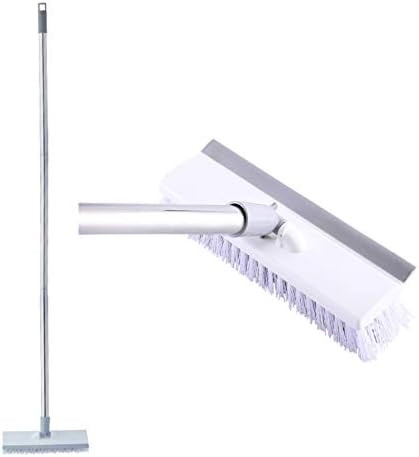 Tile Floor Cleaning Brush with Scraper,Floor Scrubbing Brush,Long ...