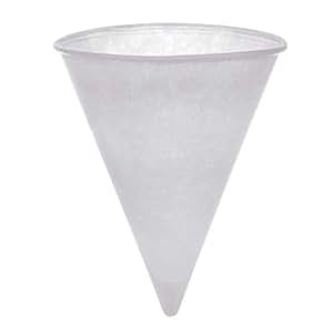Cone Water Cups 4 Ounce 118 Milliliter by Genpak, 1000 Count, Paper ...