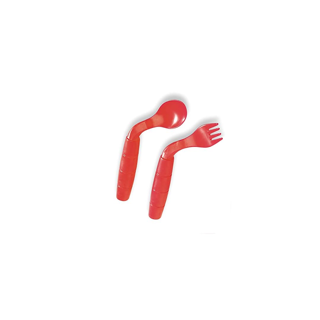EasiEaters Children’s Curved Fork and Spoon Set, Left Handed Children’s ...