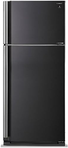 Sharp SJ-GP70D-BK Digital Inverter No Frost Refrigerator with 2 Glass Doors with Plasma Cluster ...