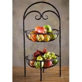 Amazon.com: Wrought Iron Siena 2-Tier Fruit Stand: Home & Kitchen