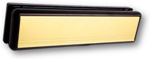 12″ GOLD Letterbox with BLACK surround for upvc doors – Midrail – BigaMart