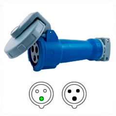 HUBBELL HBL332C6W AC Connector IEC60309 332C6W IEC 309 Pin & Sleeve ...