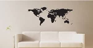 World Map - Vinyl Wall Art Decal Stickers Decor Graphics - - Amazon.com