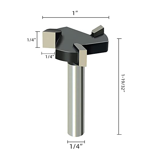 MEIGGTOOL Spoilboard Surfacing Router Bits, 1/4-Inch Shank Round Nose ...