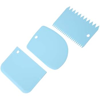 Amazon.com: Multi-Purpose Plastic Dough Scrapers Straight Curved and ...