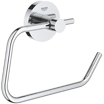 GROHE 40367000 Essentials Toilet Paper Holder With Cover, Starlight Chrome - Tissue Holders ...