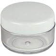 Amazon.com: 50 Empty Cosmetic Storage Containers White Cap Clear Base ...