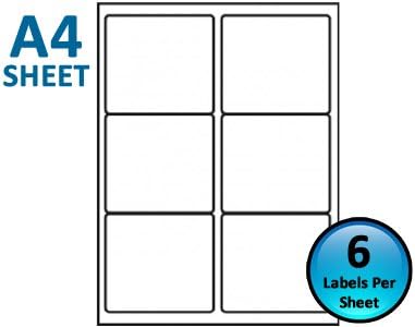 100 Sheets - 6 Labels per A4 Sheet Blank Address Multi Purpose Labels ...