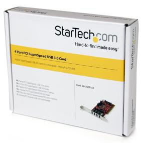 StarTech.com 4 Port PCI SuperSpeed USB 3.0 Adapter Card with SATA/SP4 ...