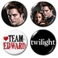 Amazon.com: Team Edward Twilight Mini Buttons/Pins/Badges 1" - set of 4 ...