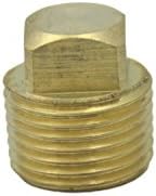 LTWFITTING Brass Pipe Square Head Plug Fittings 1/2-Inch Male BSPT Air Fuel Water Boat (Pack of ...