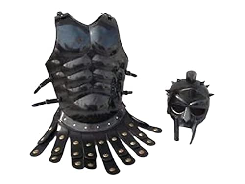Maximus Gladiator Helmet Medieval Roman Armor Spartan Costume w/ Muscle ...