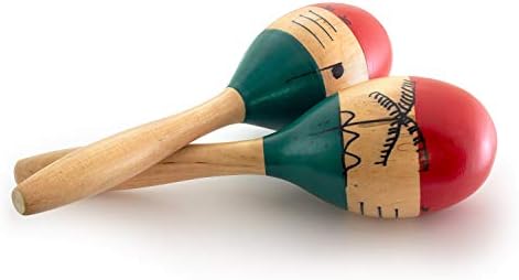 TIGER World Rhythm MAR56-NT Natural Hand Painted Wooden Maracas - Full ...