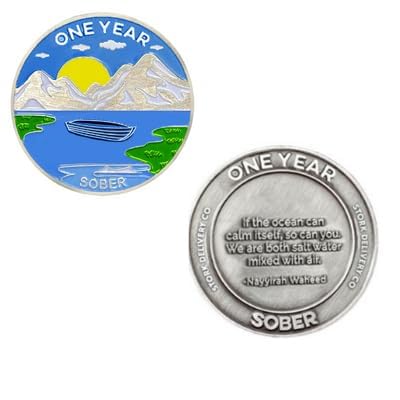 Mua 1 Year Sobriety Coin with Coin Case Sobriety Chip Medallion Coins ...