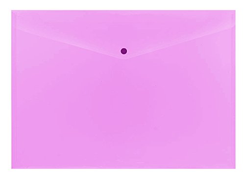 Pack of 12 Janrax A4 Pink Document Wallets - Button Stud Folder: Amazon ...