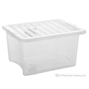 Pack of 5 35lt clear plastic box + Clear lid: Amazon.co.uk: Kitchen & Home