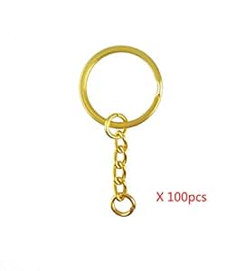 Amazon.com : yueton Pack of 100 25mm/0.98" Metal Split Key Ring with ...
