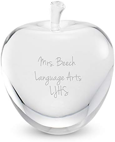 Things Remembered Clear Apple Shaped Crystal Paperweight with Engraving ...