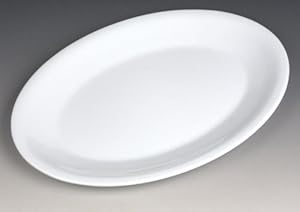 Melamine Oval Plate 35cm White: Amazon.co.uk: Kitchen & Home
