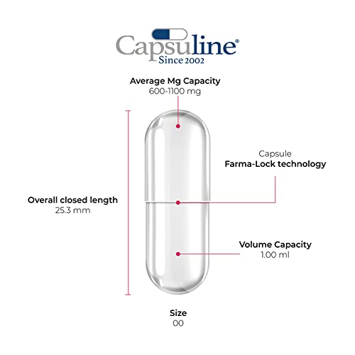 Capsuline Size 00 - Clear Empty Gelatin Capsules - 500 Count - Empty ...