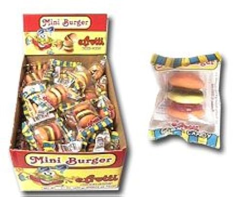 eFrutti Mini Burger Gummi Candy 19 Ounce Box Contains 60 Mini Burgers ...